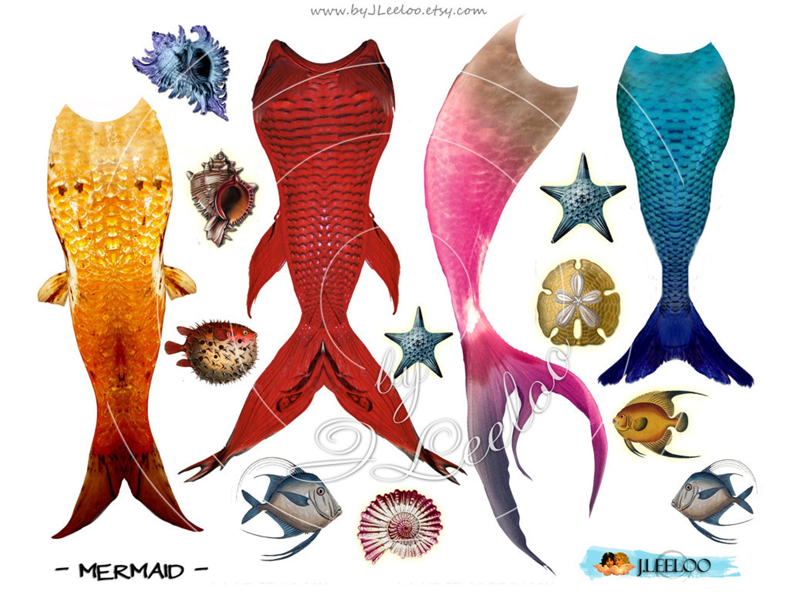 MERMAID DOLL Paper Doll Sheet Printable Digital Collage Sheet - Etsy