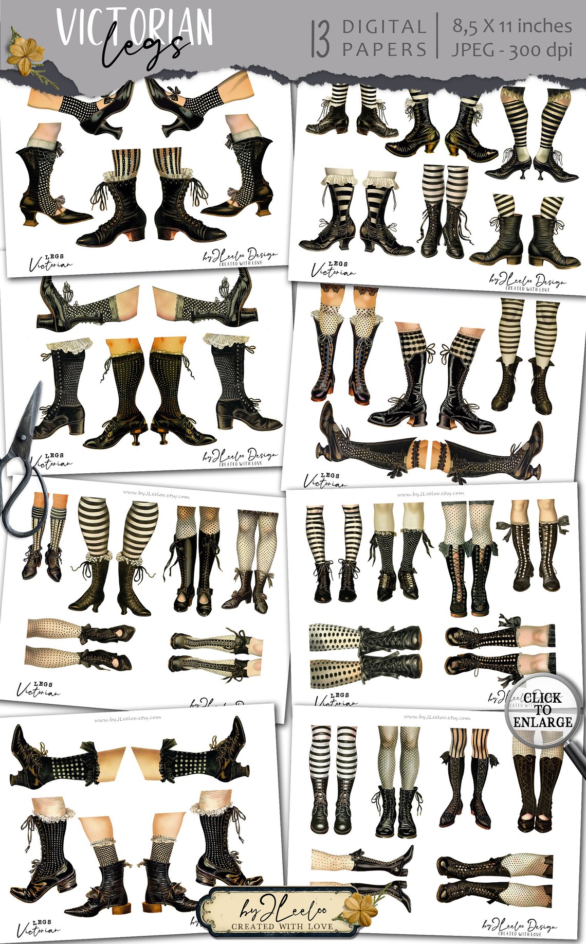 VICTORIAN LEGS Fussy-cut Ephemera Printable | Paper Doll Whimsical ...