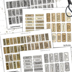 LABELED INSANE – 30 Vintage Mental Health Vintage Asylum Labels for ...