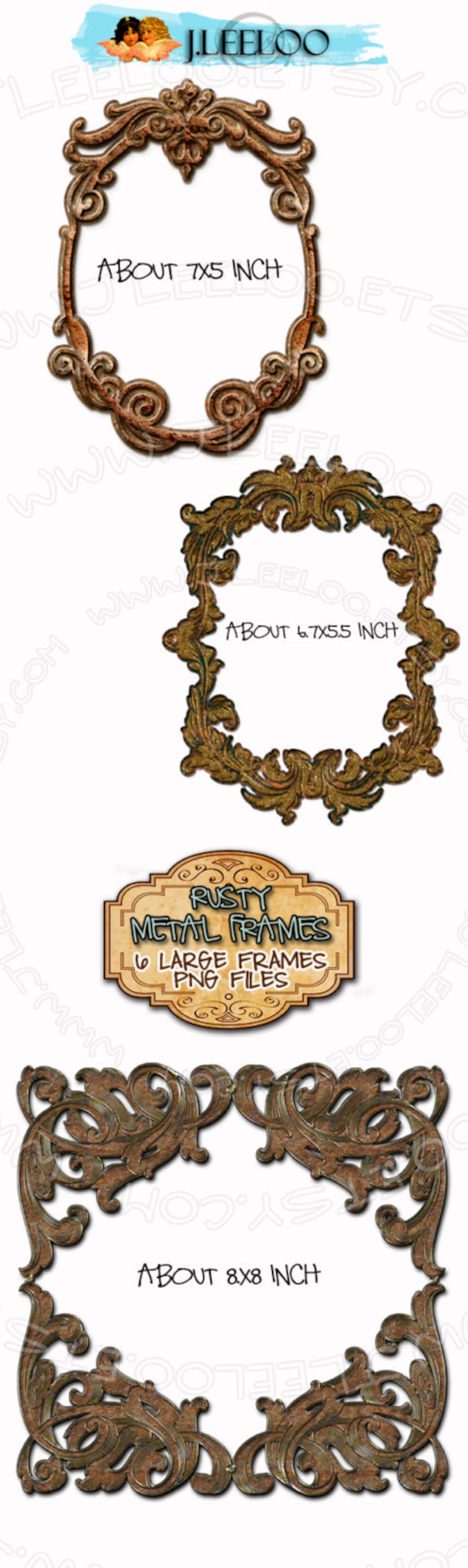 RUSTY METAL FRAMES 6 Png Files Digital Collage Sheet Digital | Etsy