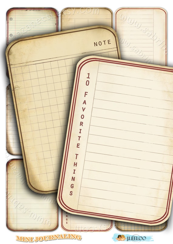 JOURNALING TAGS printable Digital collage sheet diary art | Etsy