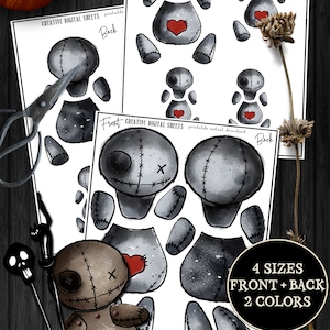 VOODOO PAPER DOLL Halloween Hand Drawn | Scary Digital Altered Art ...