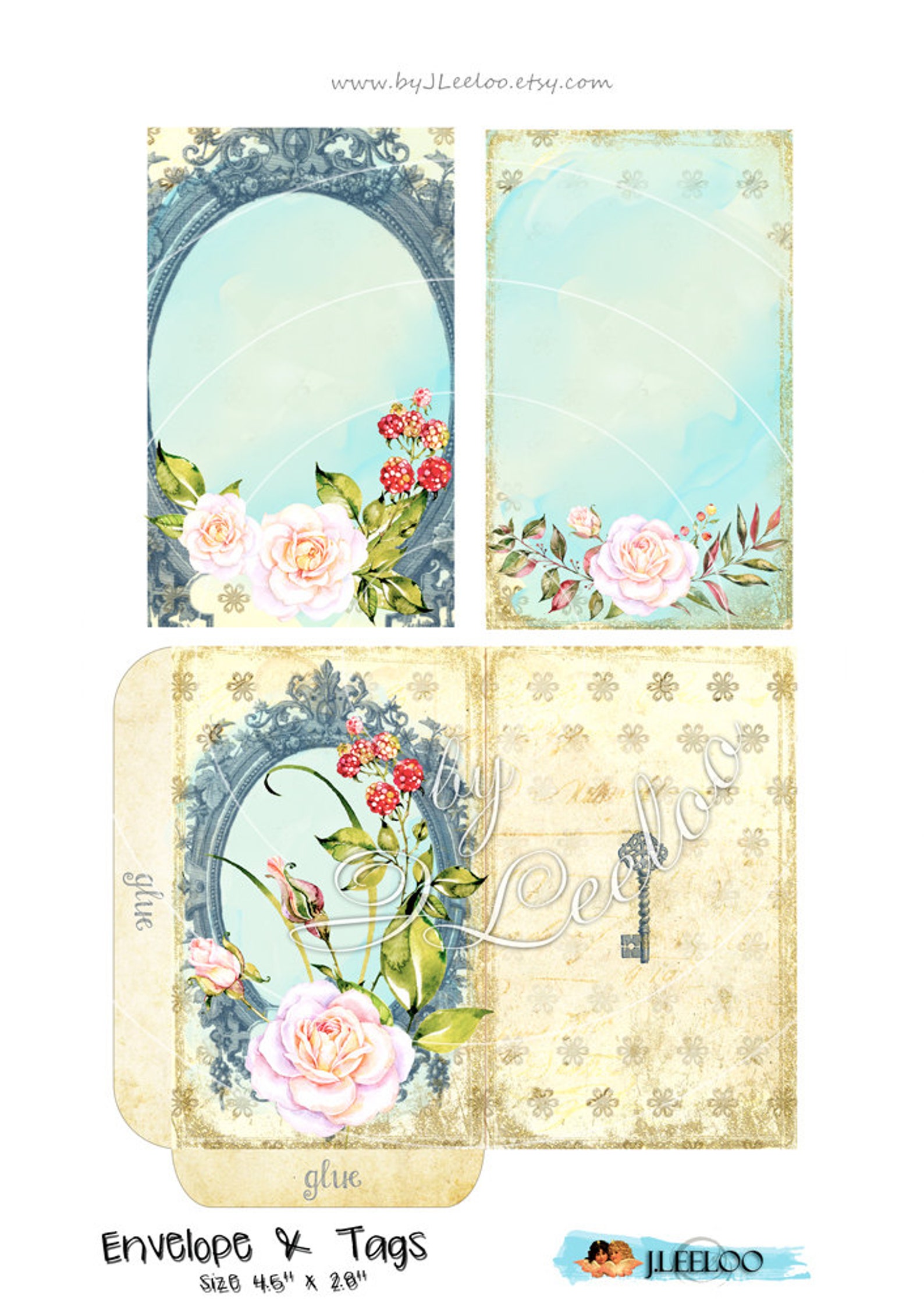 ENVELOPE 1 Gift Tags Jewelry Holder Vintage French Style | Etsy