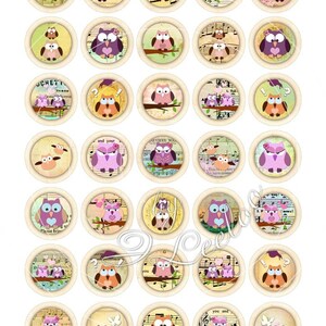 Digital Images THE OWL 1.313 Inch for Button Machine Valentine Love ...