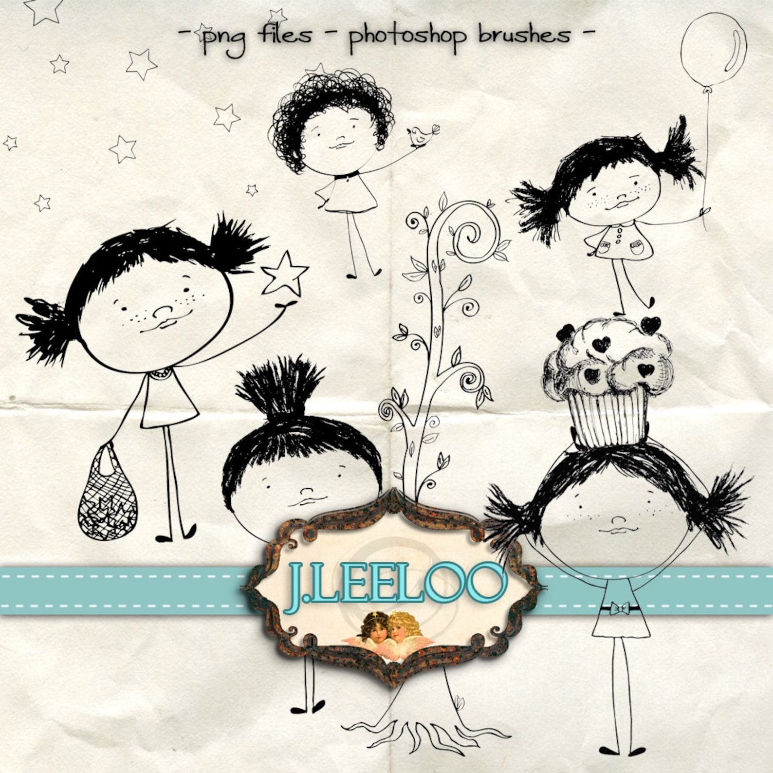 CHILDREN DOODLE Digital Clip Art Hand Drawn Whimsical - Etsy