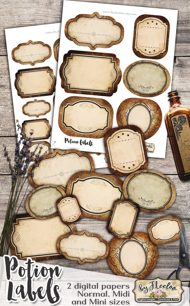 Potion Labels Apothecary Label Blank Wizard Steampunk - Etsy