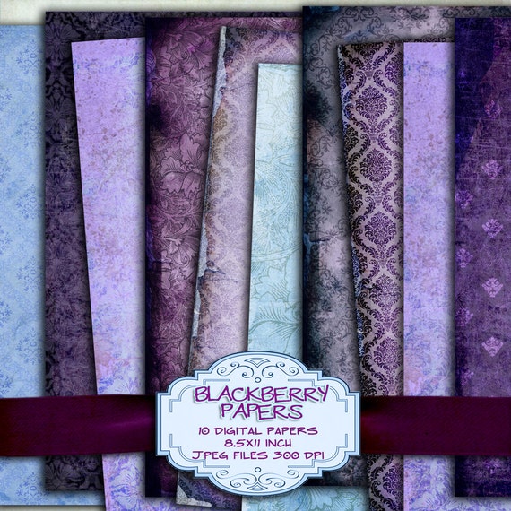 BLACKBERRY PAPERS 10 large digital images for scrapbook | Etsy