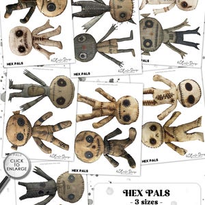 HEX PALS 14 Halloween Voodoo Dolls 3 Sizes | Halloween Monster Paper ...