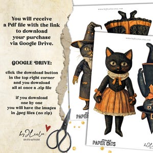 Orange PAPER DOLLS | Halloween Cat Paper Doll Printable, Vintage ...