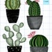 CACTI Hand-drawn Png Jpg Files Digital Collage Sheet for Scrapbooking ...