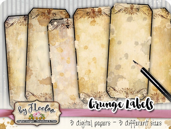 GRUNGE LABELS Printable Dirty Tags Label Bottle Jar Labels | Etsy