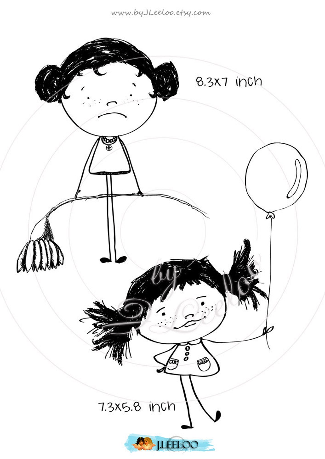 CHILDREN DOODLE Digital Clip Art Hand Drawn Whimsical - Etsy