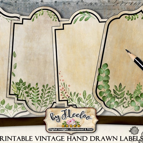 BOTANICAL TAGS Labels Blank Apothecary Editable Printable | Etsy