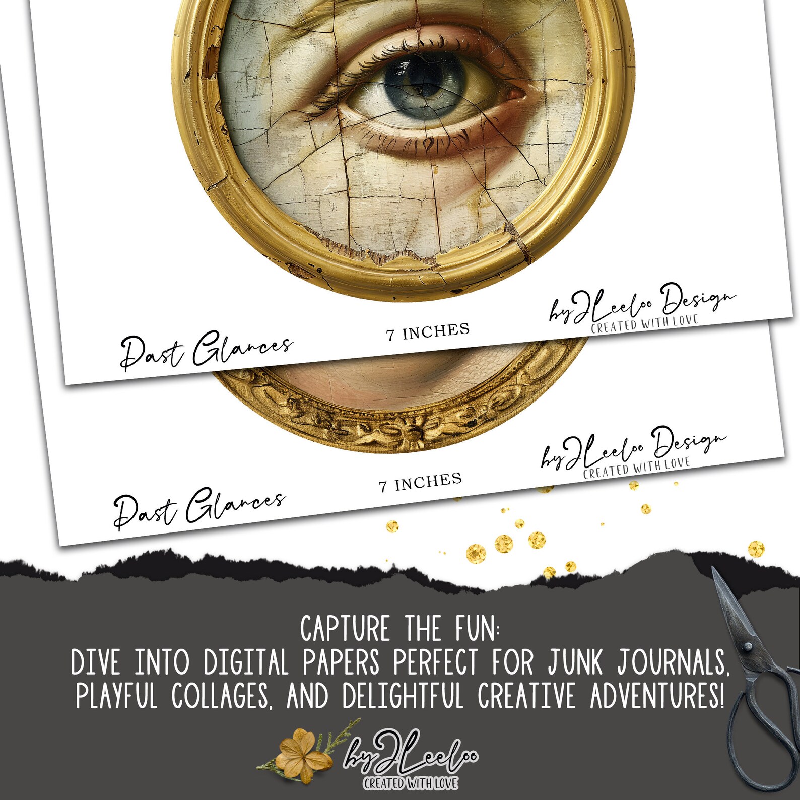 PAST GLANCES Fussy-cut Ephemera Classical Lover's Eye | Oil Painting ...
