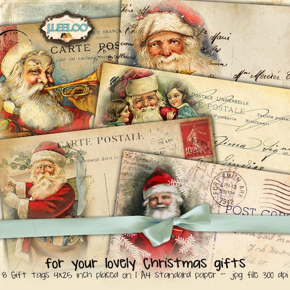 CHRISTMAS Labels Printables Paper Craft Ephemera Scrapbooking - Etsy Canada