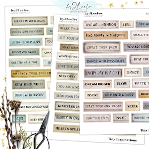 TINY INSPIRATIONS Word Labels Printable | Grungy Vintage Text Ephemera ...