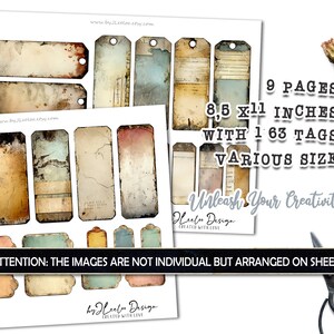 ALL TAGS RUINED Industrial Label Vintage Steampunk Supplies | Grungy ...