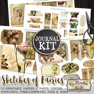 Sketches_of_fairies Journal Kit Junk Paper Diy Vintage Magic Garden ...