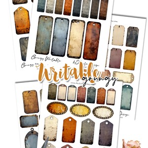 GRUNGY WRITABLE Industrial Blank Label Steampunk Supplies | Distressed ...
