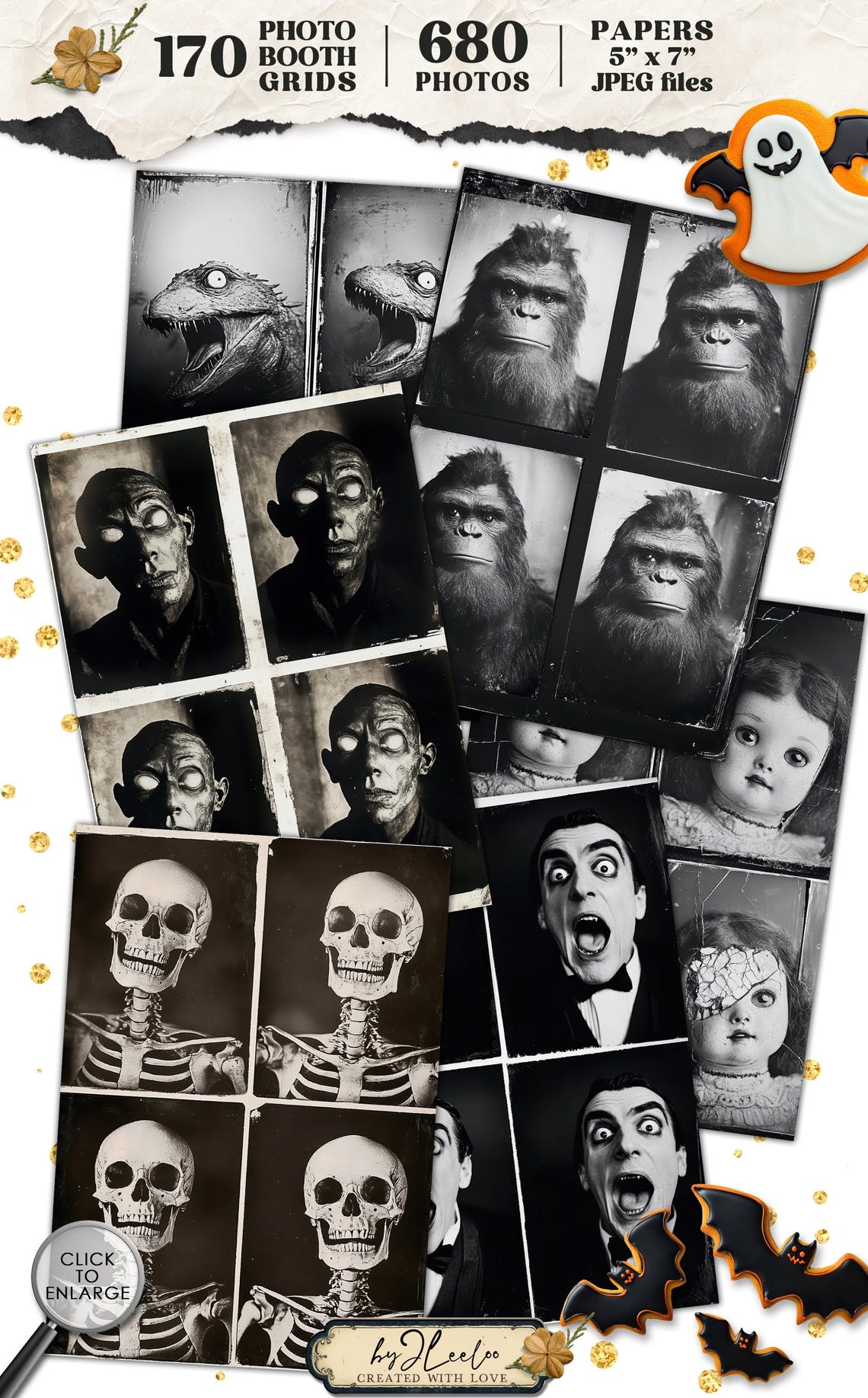 SPOOKY PHOTO BOOTH Collection 680 Photos | Scary Creepy Scrapbook Junk ...