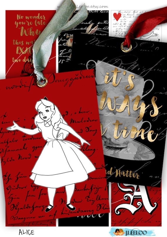 ALICE Printable Atc Card Digital Collage Sheet Wonderland | Etsy