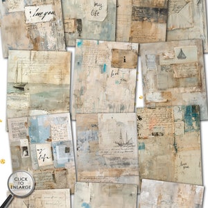 UNWRITTEN MEMORIES Vintage Pages | Old Textured Card Junk Journal Diary ...