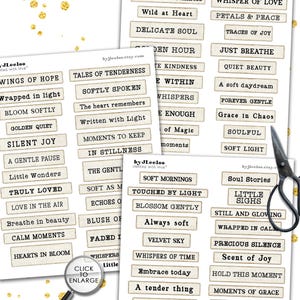 LITTLE GENTLE THINGS Text Labels | Vintage Phrases Words Ephemera for ...