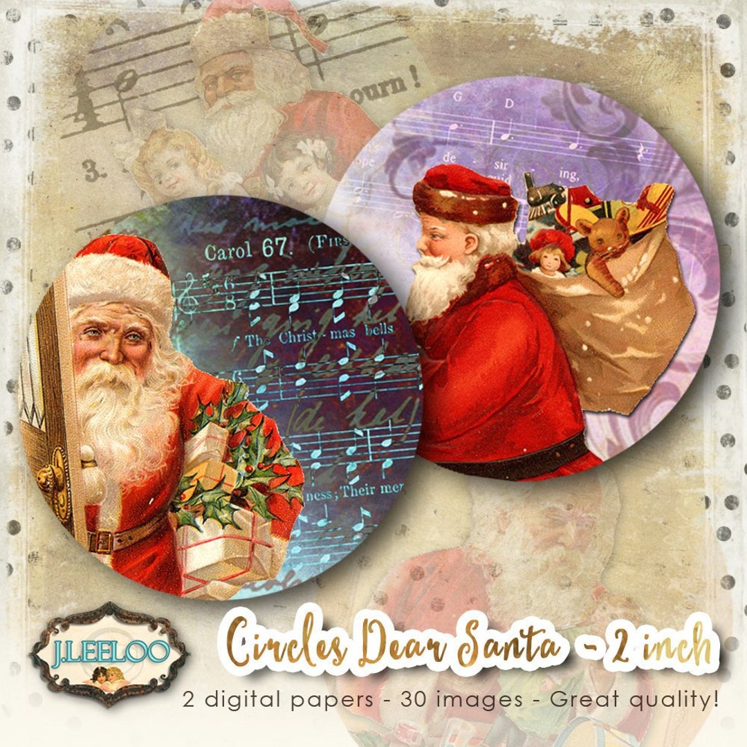 DEAR SANTA Circle 2 Inch Round Christmas Holidays Cupcake Topper for ...