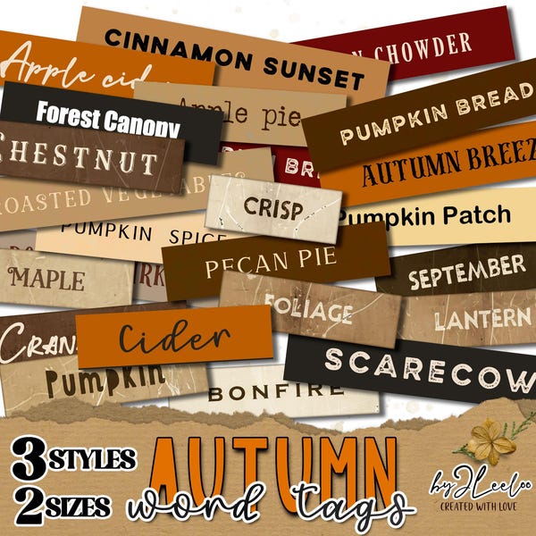 Fall Word Cutouts - Etsy