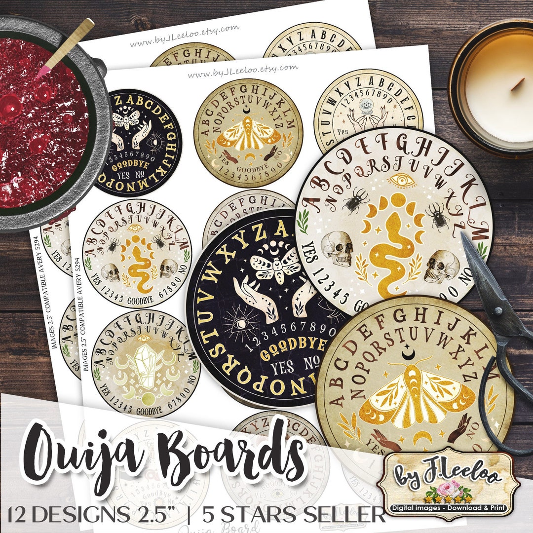 OUIJA BOARD 2.5 Inch Circle Sacred Occut Witch Pendants Printable ...