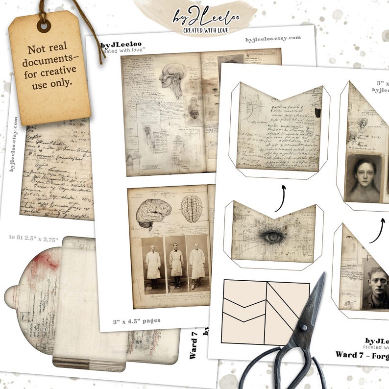 WARD-7 Forgotten Files | 35 Vintage Asylum Ephemera Sheets, Mental ...