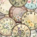 FLORAL CLOCK 8 Inch Circle Printable Clock Face Jpeg Clipart Vintage ...