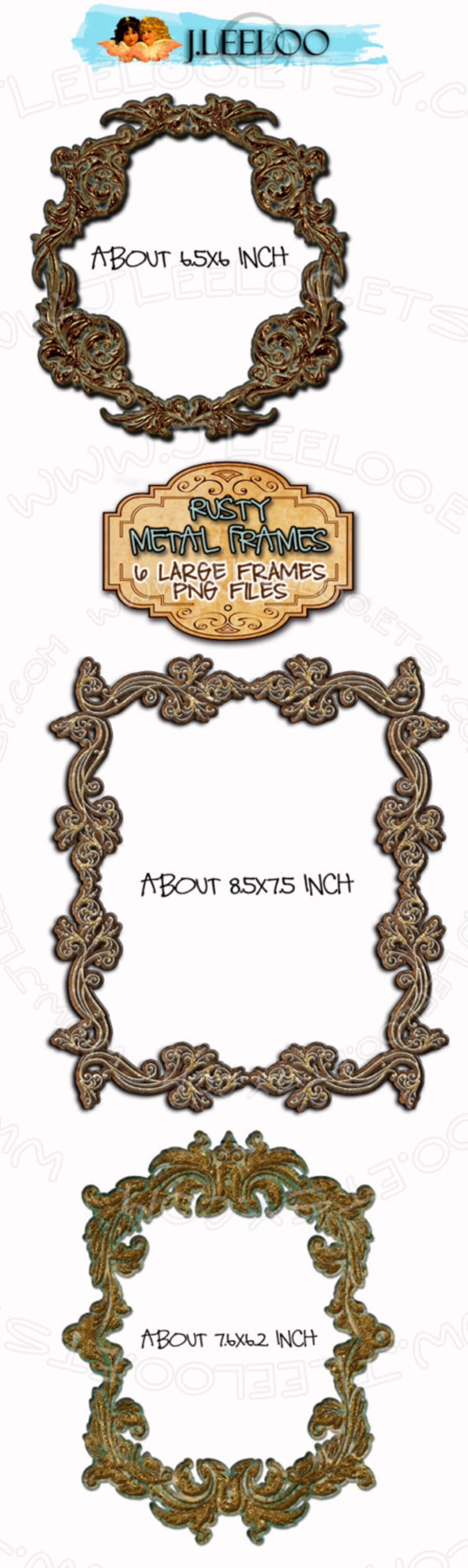 RUSTY METAL FRAMES 6 Png Files Digital Collage Sheet Digital | Etsy