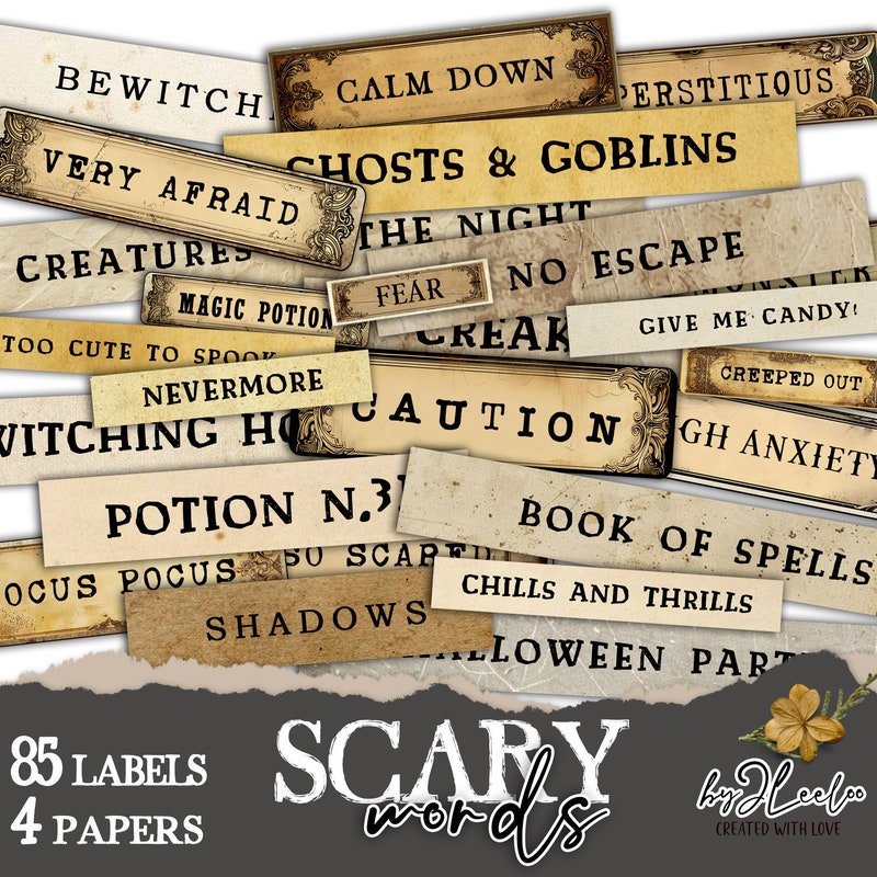 Printable Gothic Labels - Etsy