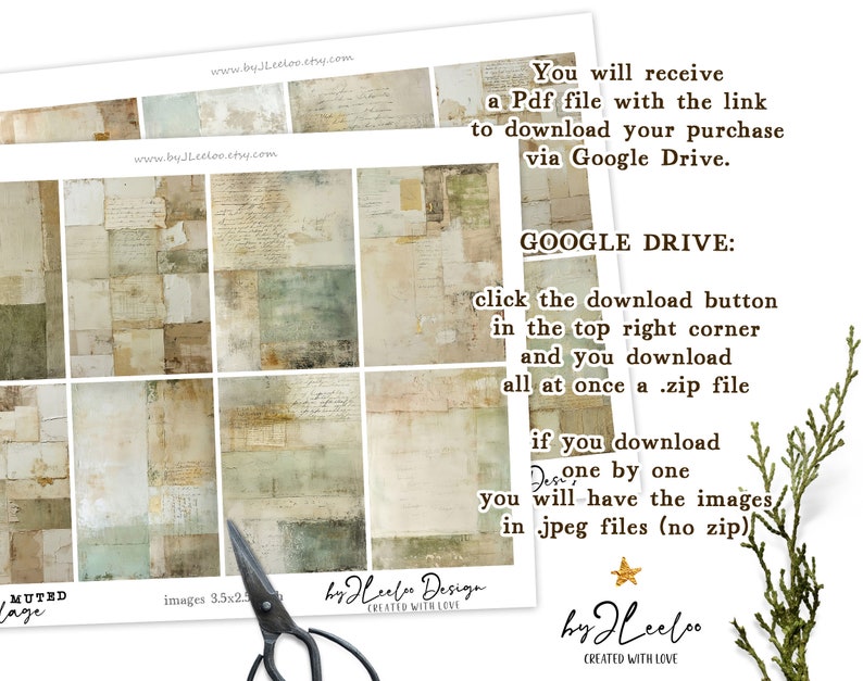 MUTED COLLAGE Half Pages Printable | Junk Journal Mixed Media Supplies ...