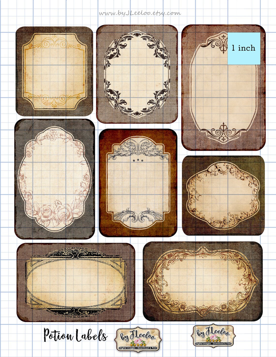 POTION LABELS Apothecary Blank Printable Tags, Steampunk Editable Label ...