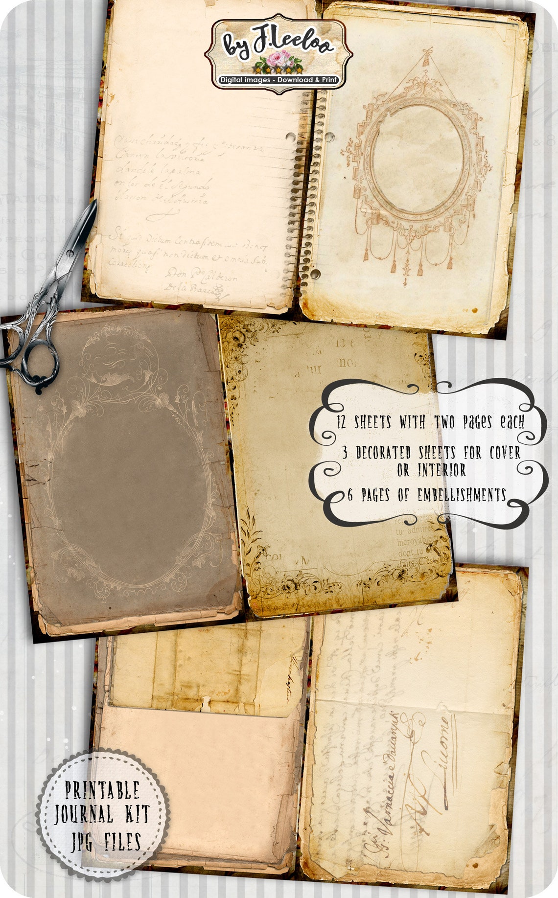 JUNK JOURNAL KIT Distressed Vintage Journal Kit Crafting - Etsy