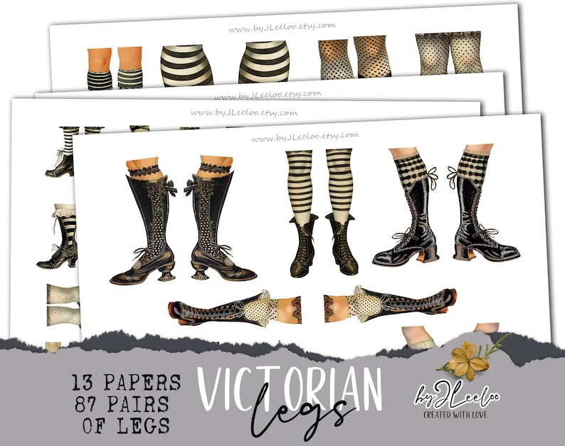 VICTORIAN LEGS Fussy-cut Ephemera Printable | Paper Doll Whimsical ...