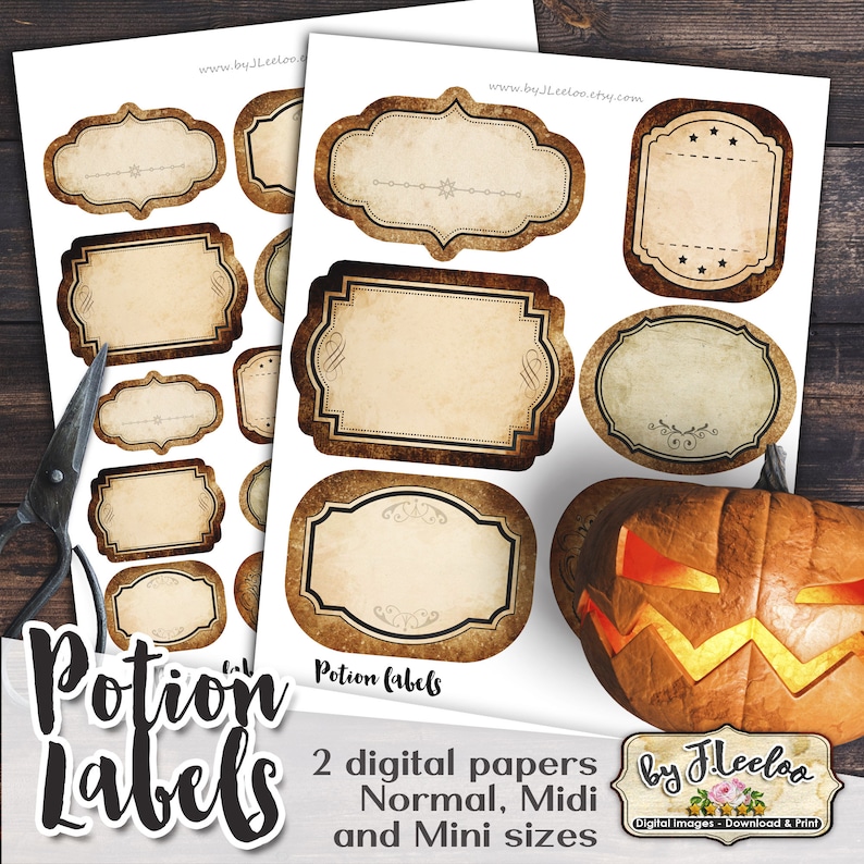 Potion Labels Apothecary Label Blank Wizard Steampunk - Etsy