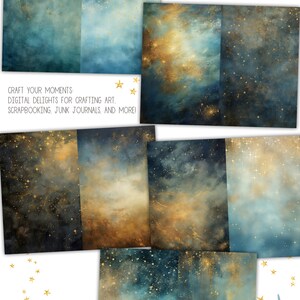 STARRY NIGHT Half Pages Christmas Printable | Junk Journal Mixed Media ...
