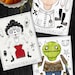 STRANGER PAPER FAMILY Halloween Paper Dolls Hand Drawn Watercolor Scary ...