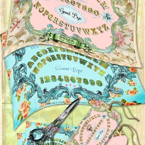 FRENCH OUIJA Board Halloween Spirit Talking Large Vintage Paper Craft ...