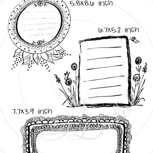 DOODLE FRAMES Digital Clip Art Printable Adorable Whimsical Commercial ...