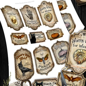 SCARY TAGS Halloween Labels Potion Apothecary Printable Bottle Jar Junk ...