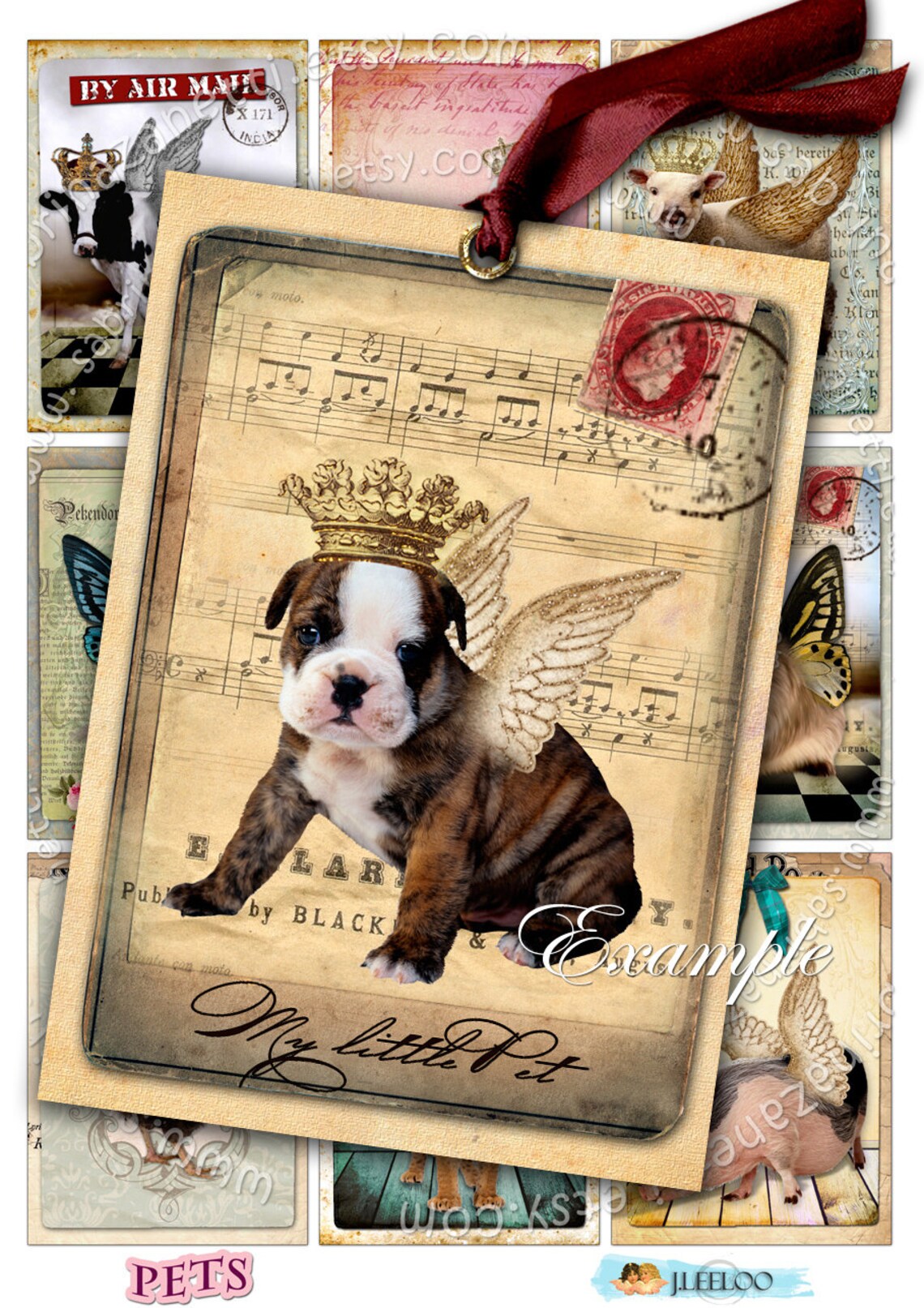 PETS Printable Atc Size Digital Collage Sheet Invitation Diary - Etsy
