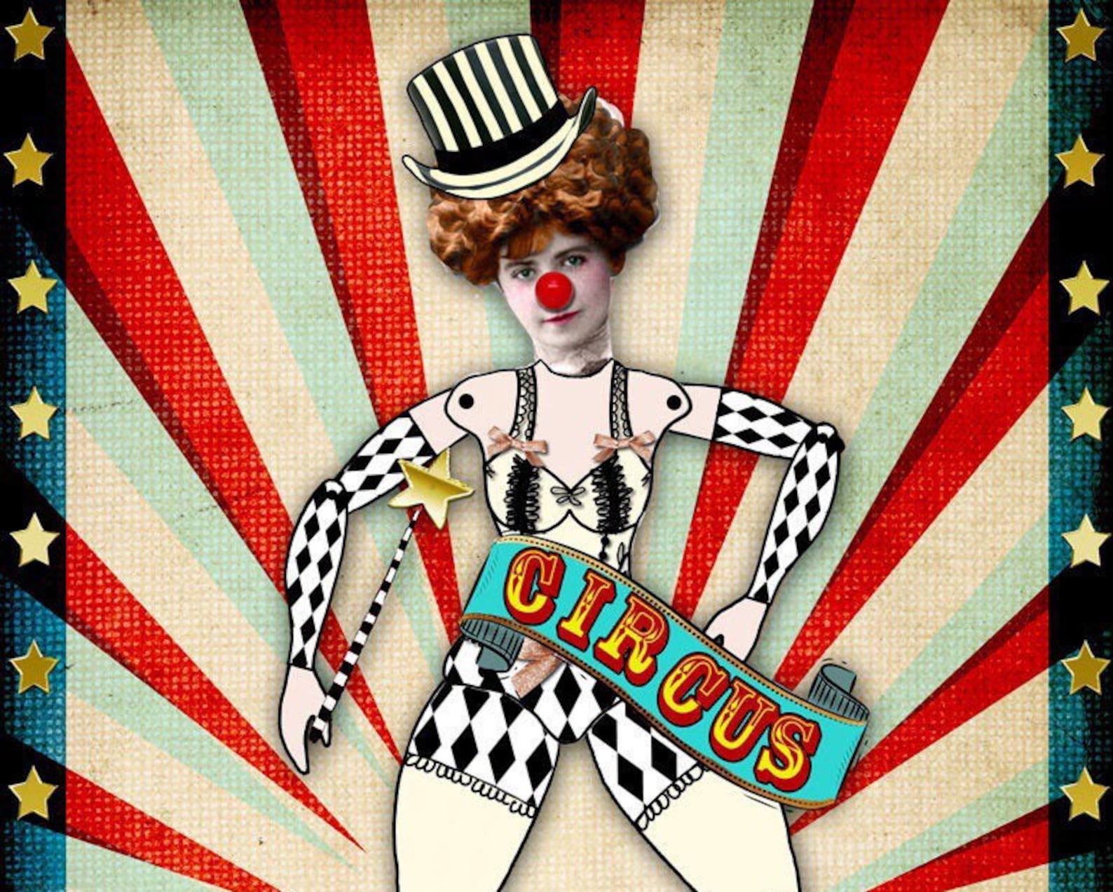 CIRCUS PAPER DOLL Articulated Printable Altered Art Digital - Etsy