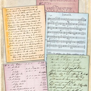 OLD HANDWRITING 10 Large Printable Vintage Documents Paper Crafting ...