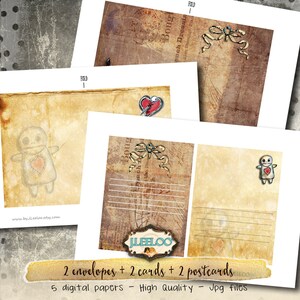VOODOO PAPER DOLLS Altered Art Printable Hand-drawn Blessing Digital ...