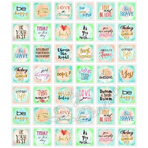 MOTIVATIONAL 1 Inch Square Quote Digital Collage Resin Pendant for ...