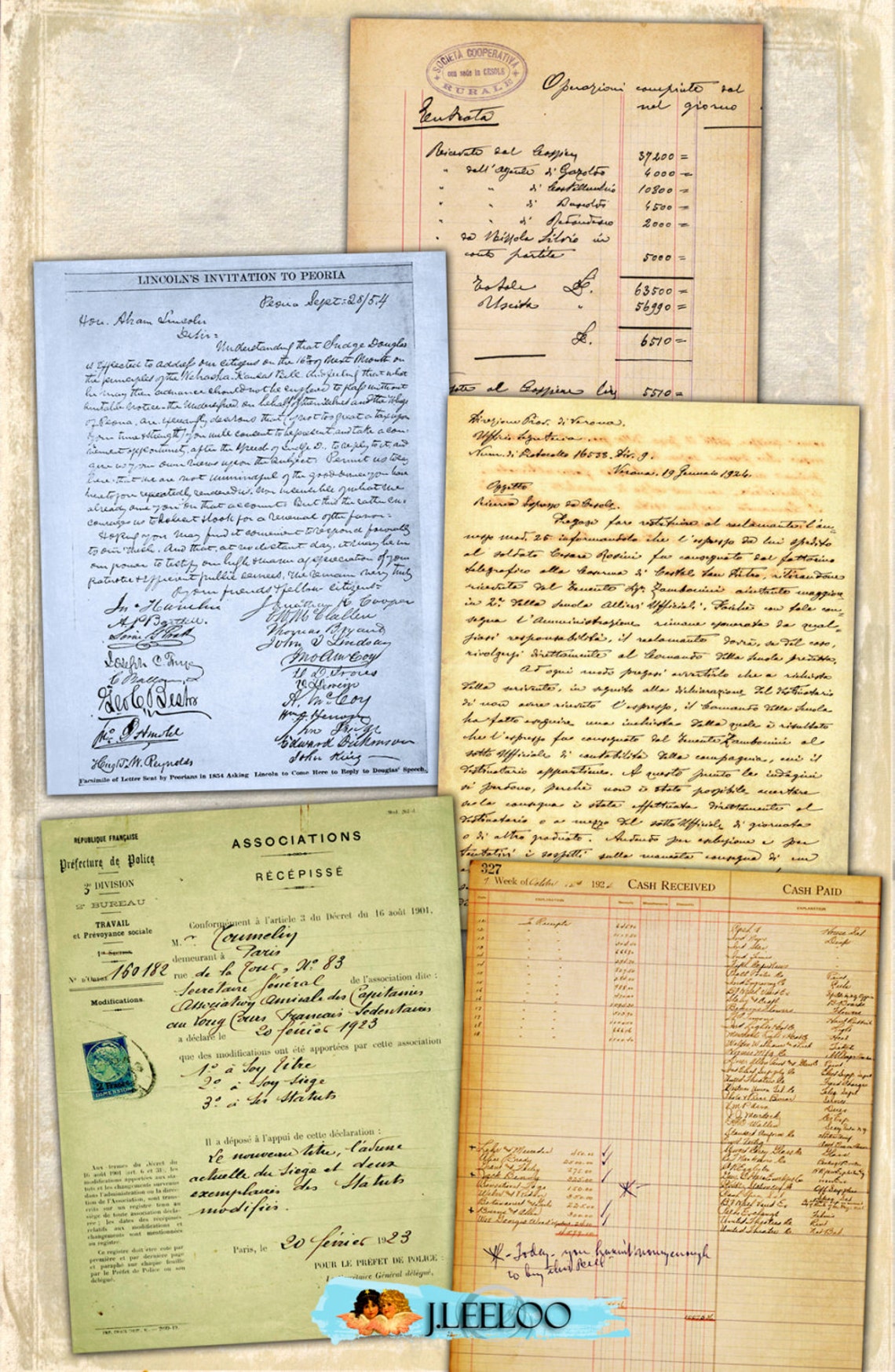 OLD HANDWRITING 10 Large Printable Vintage Documents Paper | Etsy